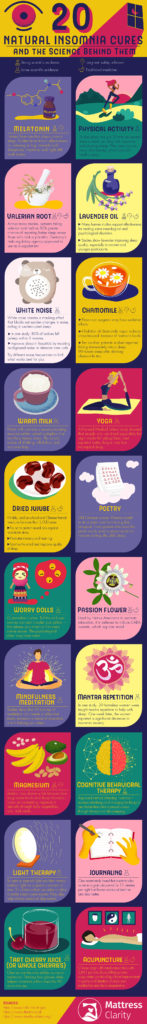 No More Sleepless Nights: 20 Natural Insomnia Cures - Infographic